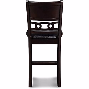 New Classic Furniture Gia 5-Piece Round Counter Height Dining Set with 1 Dining Table and 4 Chairs, 42-Inch, Ebony