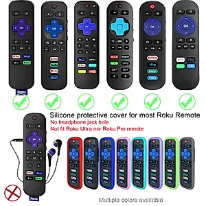 Universal Silicone Protective Cover Case Skin for Roku Voice Remote - Shockproof, Dustproof, and Washable - Fits Most TCL Smart TV Roku Controller Models (Black)