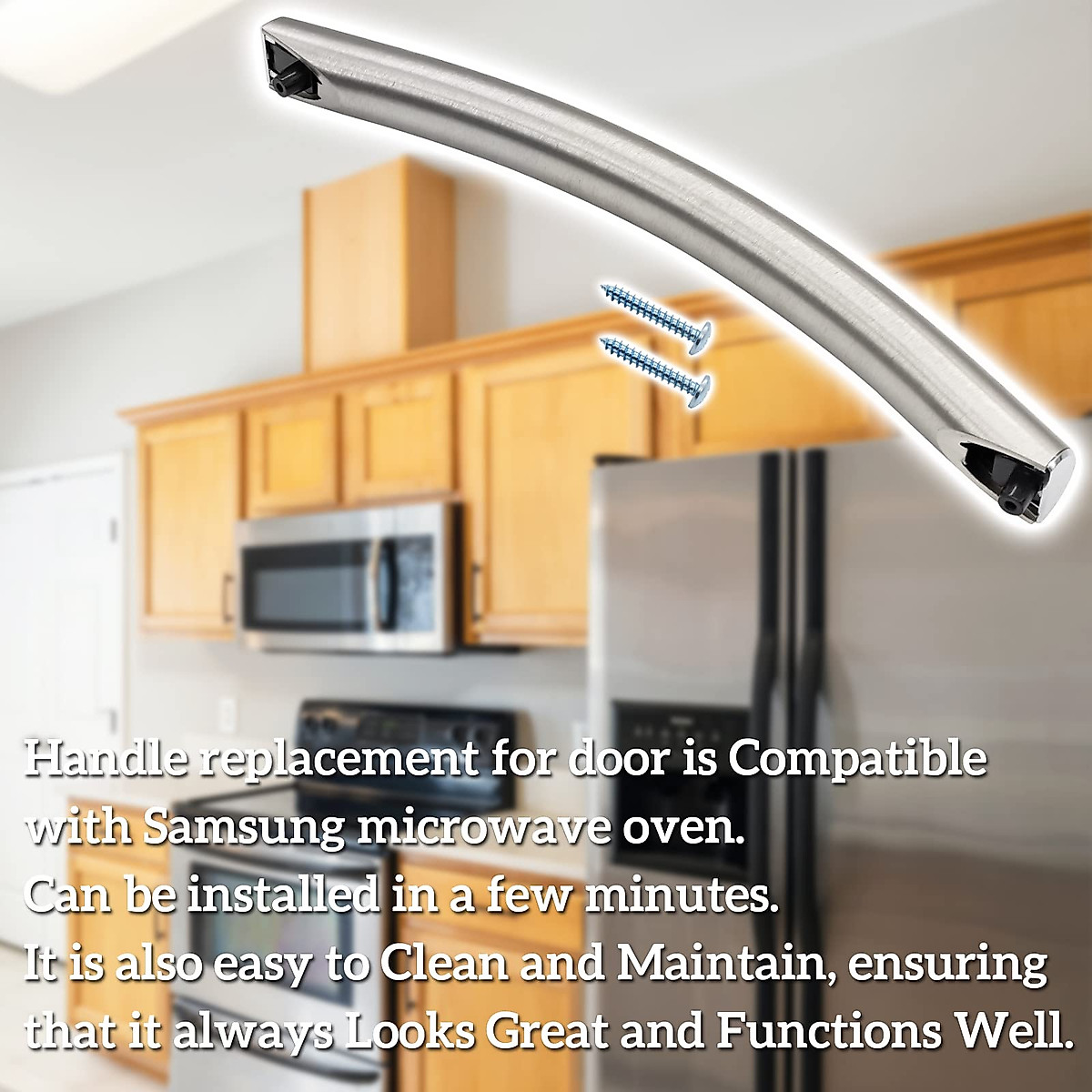 Microwave Door Handle DE94-02933A Replacement for Samsung ME20H705MSS ME16H702SES SMH1816S Microwave Handle Parts