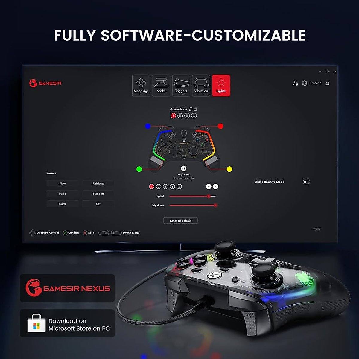 GameSir Kaleid Wired Controller for Xbox Series X|S, Xbox One,Windows 10/11 & Steam, Plug and Play Gaming Gamepad, Transparent Video Game Controller with Hall Effect Joysticks/Hall Trigger