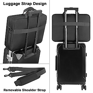 DOMISO 17 Inch Business Laptop Briefcase Water-Repellent Shockproof Protective Messenger Shoulder Bag Travel Bag Compatible with 17"-17.3" Notebooks/Dell/Acer/HP/MSI/ASUS, Black