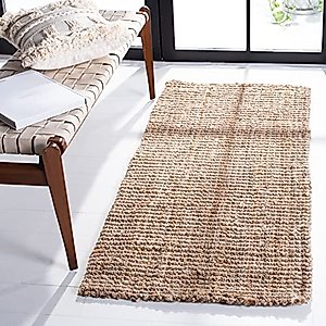SAFAVIEH Natural Fiber Collection Accent Rug - 2' x 3', Natural, Handmade Chunky Textured Jute 0.75-inch Thick, Ideal for High Traffic Areas in Entryway, Living Room, Bedroom (NF447A)