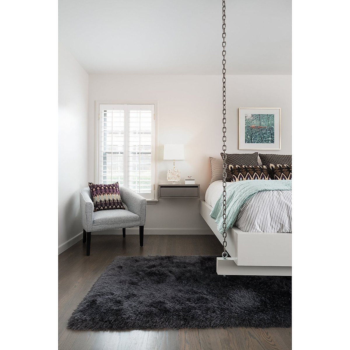 Loloi ORIAN SHAG Area Rug, 5'-0" x 7'-6", Ivory