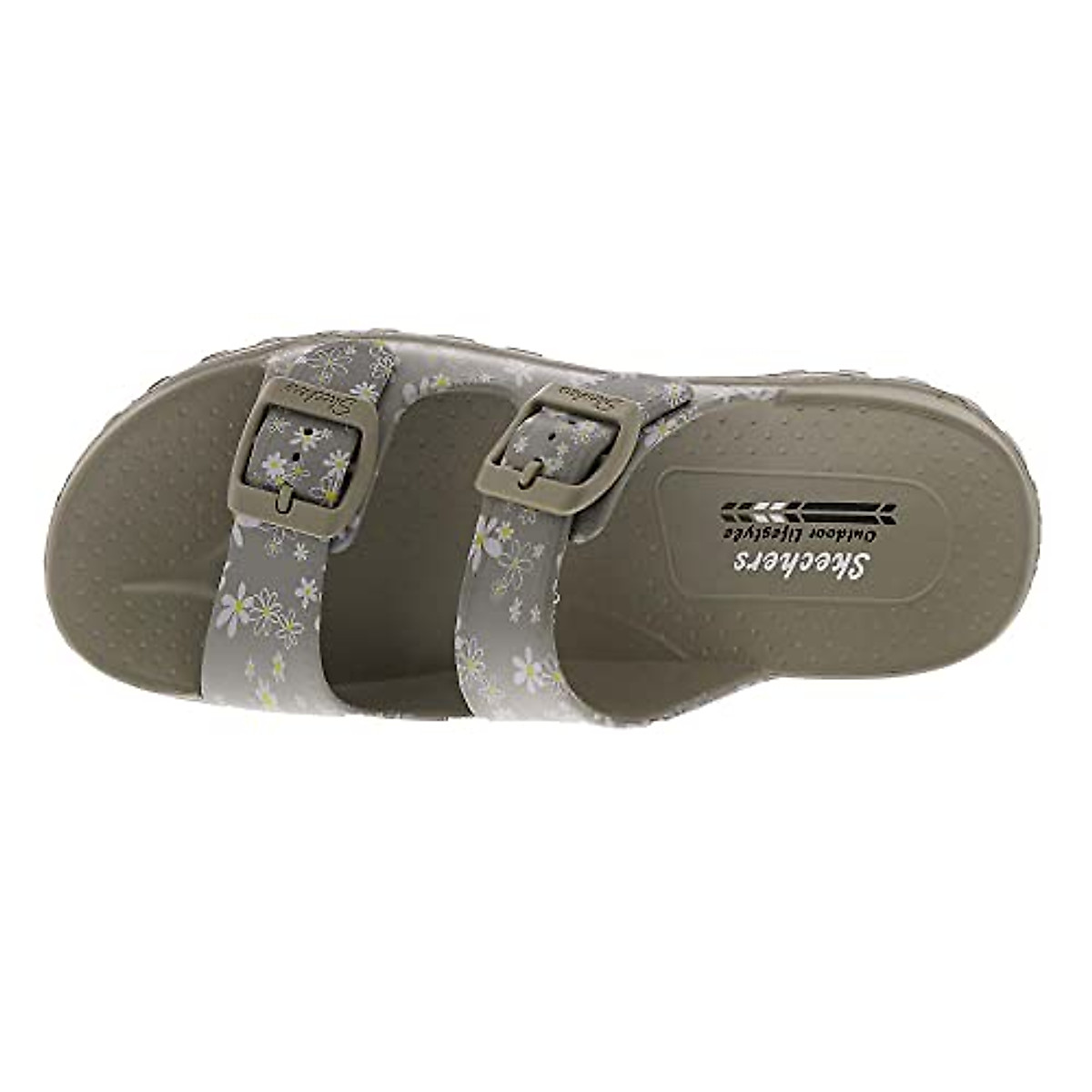 Skechers Foamies Reggae Double Band w/Daisy Print Olive 9 B (M)