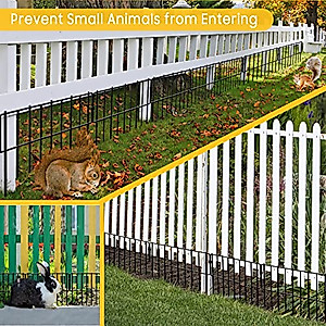 Blingluck Animal Barrier Fence, 10 Pcs Upgrade 1.26 in Gap Decorative Fences No Dig Fence for Rabbits and Dog Ground Defense, Rustproof Metal Wire Garden Fence Border for Garden & Patio Landscaping