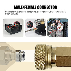 Universal 1/8 NPT female connector and 8mm quick disconnect plug adapter for PCP paintball charging accessories with air compressor sealing O-ring.