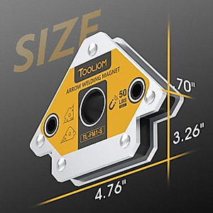 TOOLIOM Arrow Welding Magnets 4pcs 50 LB Strong Hold Magnetic Welding Holder Welder Magnet Set Welding Accessories