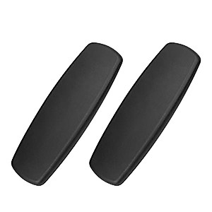 ALUCSET 10" Long x 3" Wide Office Chair Replacement Armrest Arm Pads Caps Univeral 4" 5.5" Mounting Hole Office Chair Parts 1 Pair (Black, Set of 2)