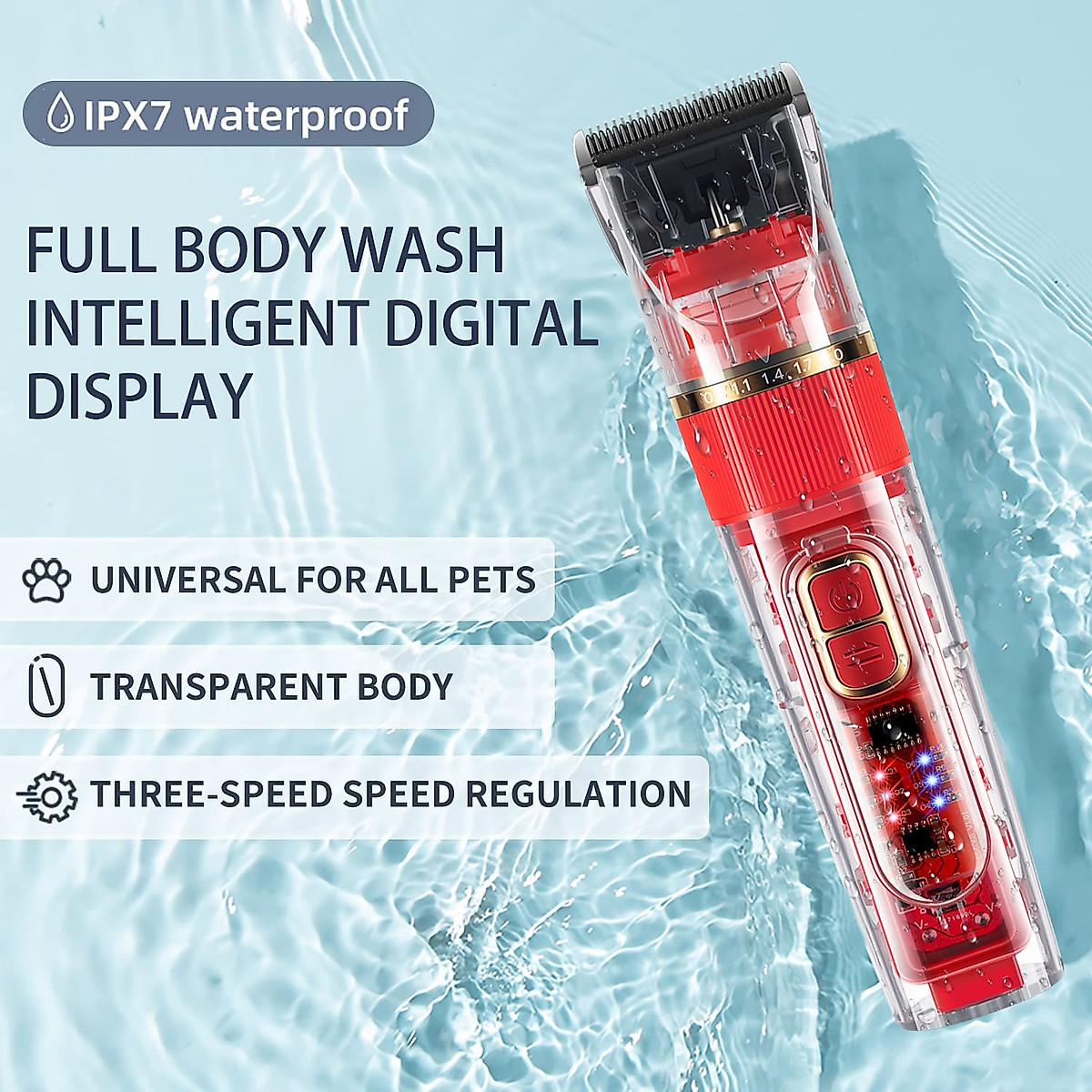 Cat Grooming Clippers, Professional Cat Grooming Kit, Cordless Dog Clippers for Thick Coats, Dog Hair Trimmer, Low Noise Dog Shaver Clippers, Quiet Pet Hair Clippers Tools for Dogs Cats