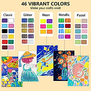 Gunsamg 46 Colors Acrylic Paint Pens Extra Fine Tip Acrylic Paint Markers For Rock Painting Ceramic Stone Wood Canvas DIY Crafts Card Making