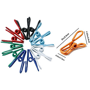 30Pack Chip Clips, 2 Inch, Vibrant Colors, Utility Steel PVC-Coated Clips，Food - Paper Holder, Clothesline Clip for Laundry Hanging, Kitchen Bags, Multipurpose Clothes Pins
