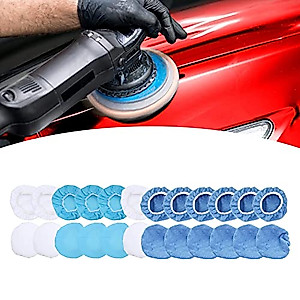 24 Pcs 6 Inches Buffer Bonnets Waxers Bonnet Set,Car Orbital Buffer Polisher Pad Bonnet Microfiber Polishing Buffing Bonnet Set for Cars Motorcycles