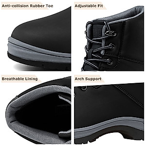 CARENURSE Mens Lightweight Work Boots Non Slip Shoes for Men Water Resistant Mid Ankle Casual Hiking Trekking Outdoor Boots