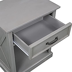 HIGOH Bedside Table Modern Wooden Nightstands Retro Minimalist Bedside Table Gray Storage Cabinet Bed Side Tables Home Bedroom Furniture