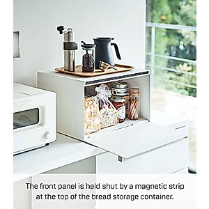Yamazaki Home Bread Box Kitchen Counter Container Holder | Steel | Food Storage, One Size, White