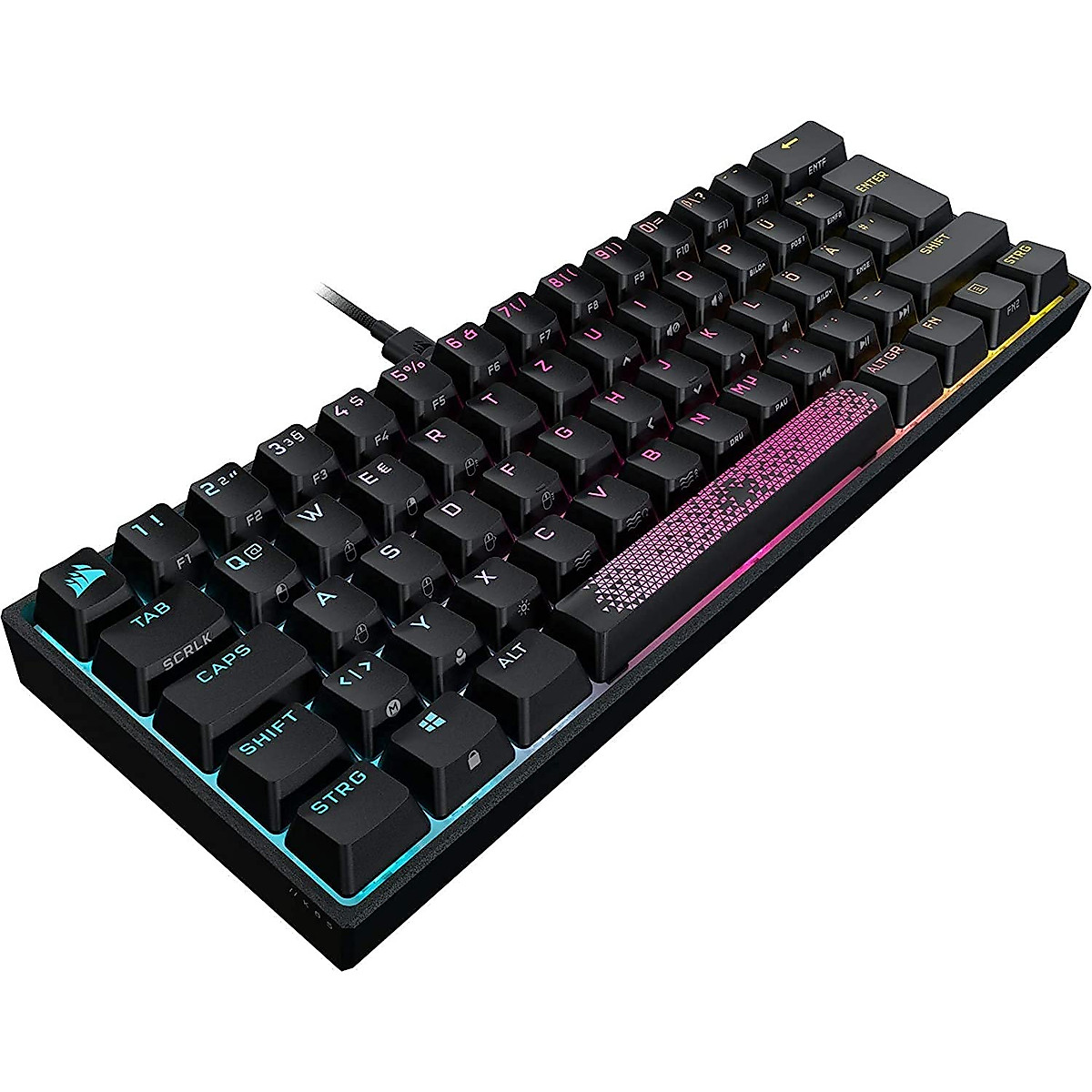 MUMUJJ K65 RGB Mini 60% Mechanical Gaming Keyboard, Adjustable RGB Lighting Single Keys, Mechanical Speed Keys, Hyper-Processing Technology Black