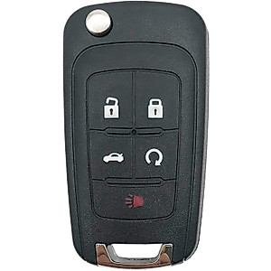 Horande 5 Buttons Replacement Key Fob Cover Case fit for Chevy Malibu Cruze Camaro Volt Equinox Sonic Keyless Entry Key Fob Shell OHT01060512
