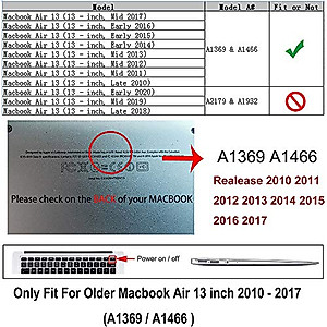 RUBAN Case for MacBook Air 13 Inch (Models: A1369 & A1466, Older Version 2010-2017 Release), Slim Snap On Hard Shell Protective Cover, White Marble