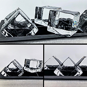 Clear Ice Cube Maker Tray - 2 Inch Ice Cube Silicone Mold,Crystal Clear Ice Cube for Whiskey and Cocktail