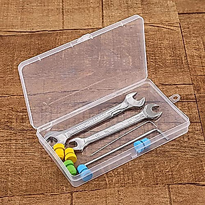 Clear Plastic Transparent Storage Containers Box with Hinged Lid for Beads Crafts, Jewelry, Hardware, Sewing Tool(2pcs)