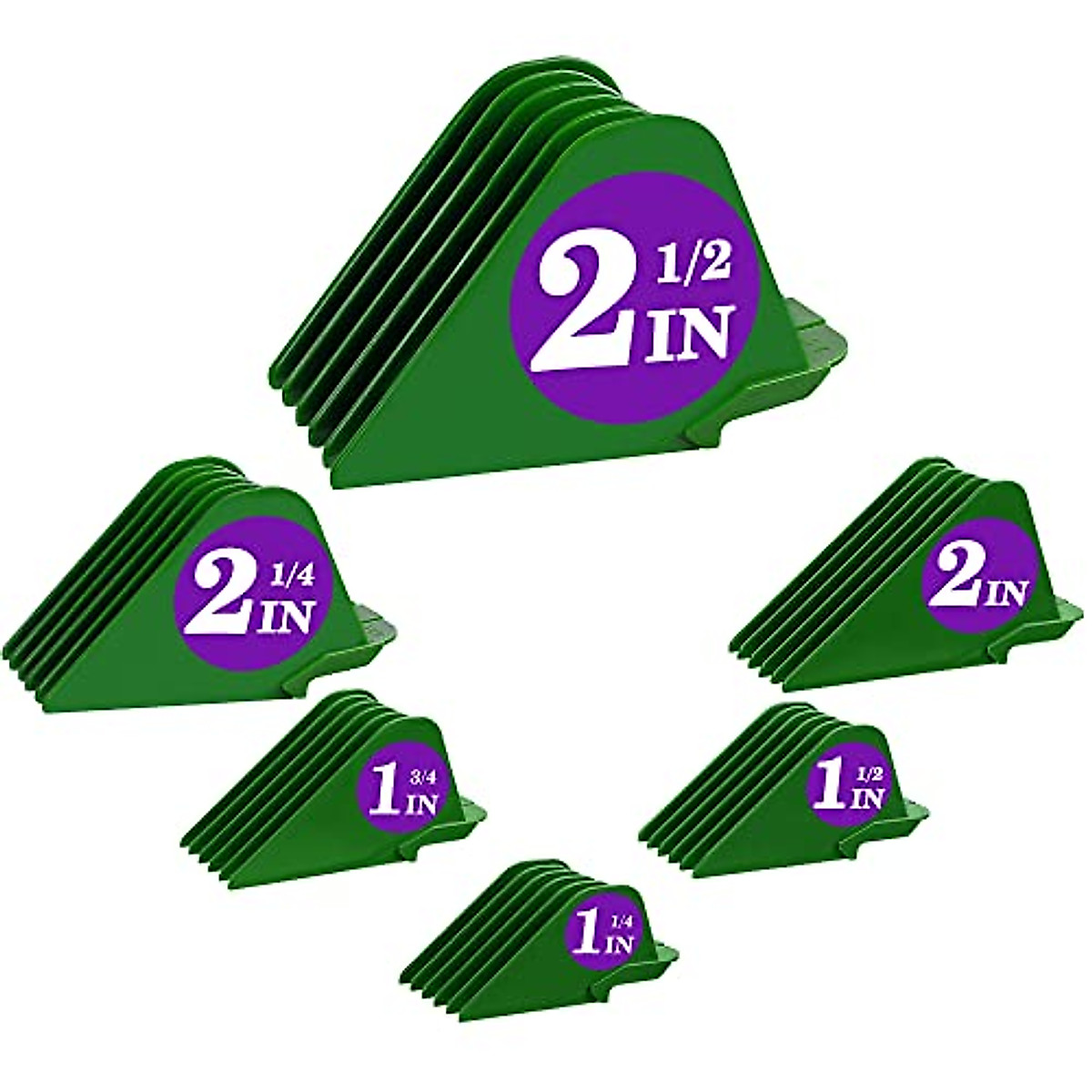6pcs Professional Hair Clipper Guards Cutting Guides Fits for Most Wahl Clippers Clipper, Combs Replacement - 1 & 1/4" to 2 & 1/2", Guard Number: #20, 18, 16, 14, 12, 10 (Green)