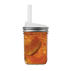 Jarware Translucent Straw, 82679 Wide Mouth Drink Lid, Set of 4