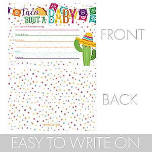 DISTINCTIVS Taco 'Bout a Baby Fiesta Baby Shower Party Invitations - 10 Cards with Envelopes