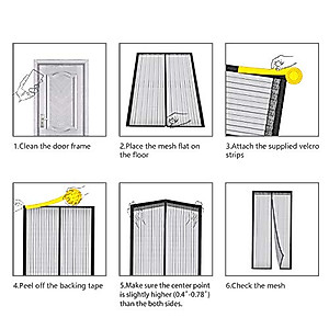 innotree Upgraded Magnetic Screen Door with 36 Magnets Heavy Duty Mesh Curtain, Fits Doors Up to 38"x82", Hands Free Dogs Cats Pet Friendly Door Screen, White
