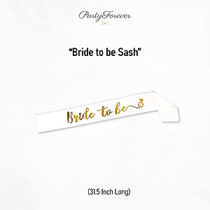 PartyForever Bachelorette Party Balloons Set with Rose Gold 16" Letters and Ring Balloon - Bachelorette Party Decorations Kit - Hen Party Supplies Bridal Shower Decorations