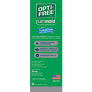 Opti-Free Puremoist Multi-Purpose disinfecting Solution with Lens case, 16 Fl Oz