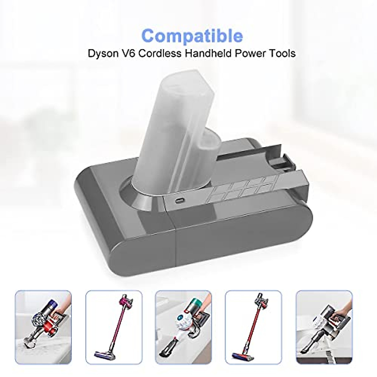 ANTRobut 21.6V 5000mAh for Dyson V6 Battery Replacement Dyson Battery SV04 SV09 DC59 DC62 DC61 DC58 for Dyson Vacuum Tools