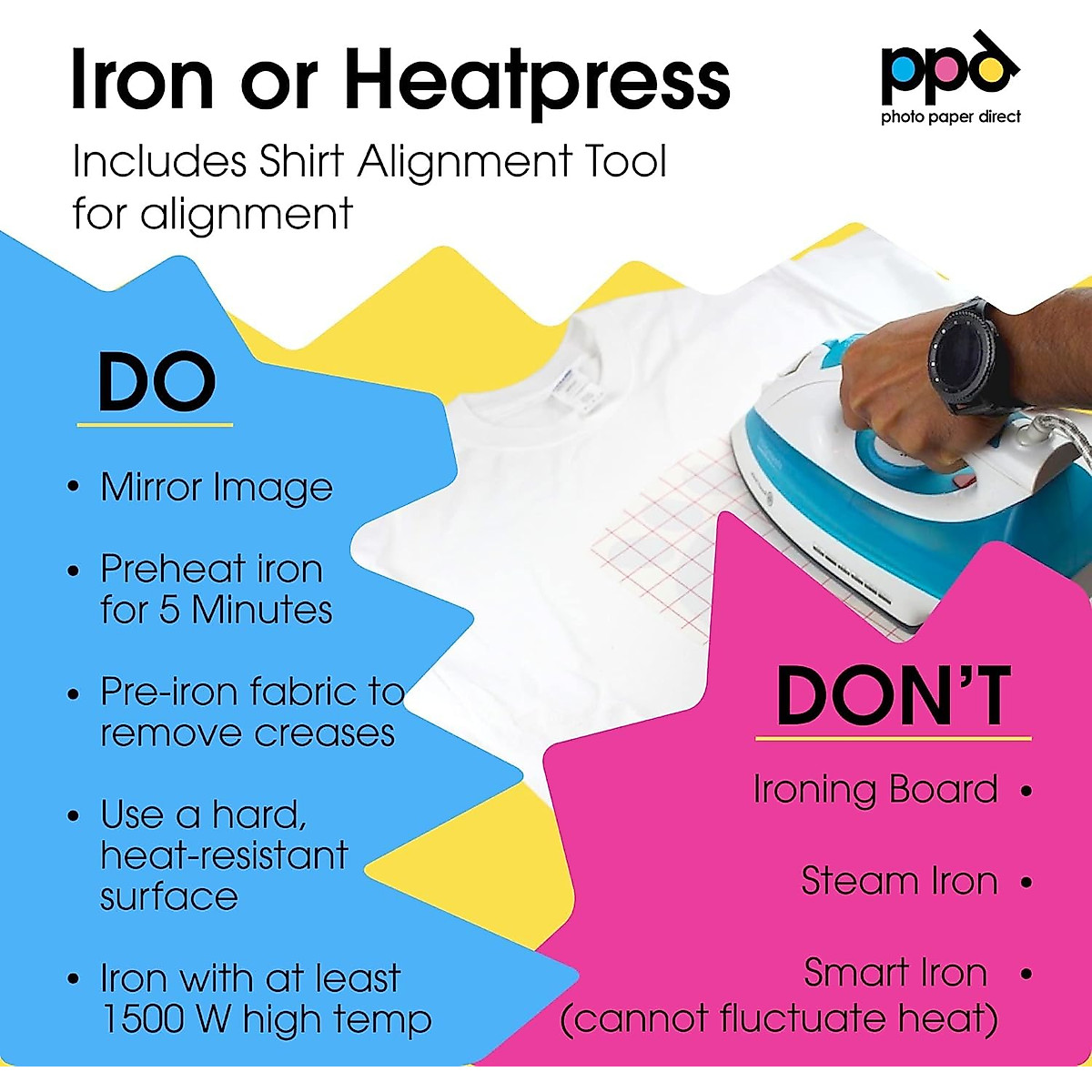 PPD Inkjet Iron-On Dark T Shirt Transfers Paper 11x17" Pack of 10 Sheets (PPD-107-10)