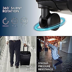 SAS Travel Luggage Sets, Set of 3 pieces of Suitcases With Wheels, Spinner Wheels, Lock, Hard Case, With Carry On Luggage and Large Suitcase Included, Travel Must Haves (Jet Black)