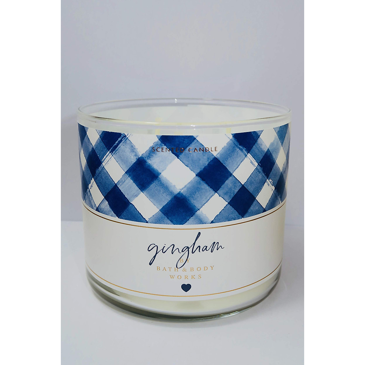 Bath and Body Works NEW Gingham 3 Wick Candle 14.5 oz w Burn Time of 25-45 Hours