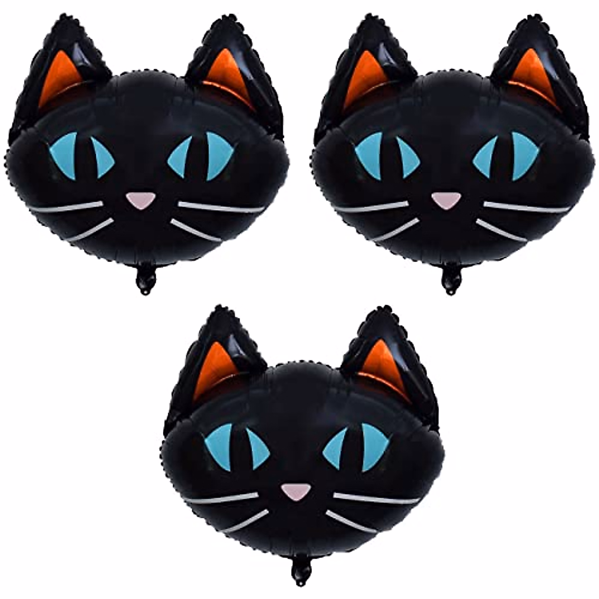 25.6" Black Cat Balloons - Cat Head Foil Balloon Decoration for Halloween Birthday Baby Shower Animal Party Day of Death Decor Supplier 3PCS