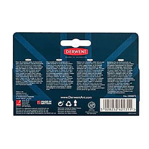 Derwent Tinted Charcoal Paint Pan Set, 12 Paints, Professional Quality, Water Soluble, Blendable, Portable, Includes Palettes, Mini Waterbrush & Cleaning Sponge (2305872) 1 Count (Pack of 1)