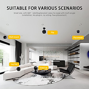 SCTEWELL Mini Camera WiFi Small Cameras Full 1080P HD IP Camera Wireless Recorder Security Remote Control Surveillance Night Vision Mobile Detection Home Security System