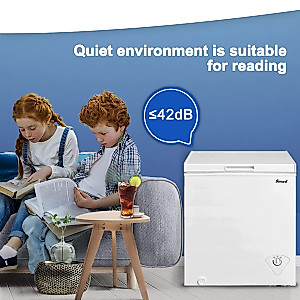 Smad Chest Freezer 7.0 Cubic Feet with Removable Basket Flip-up Lid Deep Freezer Adjustable Temperature, for Apartment Home Kitchen Grocery, White