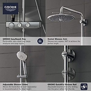 GROHE 26511000 Euphoria SmartControl Mono Shower System with Thermostat for Wall Mount, Starlight Chrome