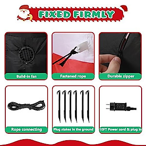 QUUREN 7FT Christmas Inflatables Santa Decoration Blow Up Santa Claus Indoor/Outdoor Decoration with Gift Box Built-in LED Light Waterproof Xmas Inflatables Yard Decor for Home Garden Holiday Party