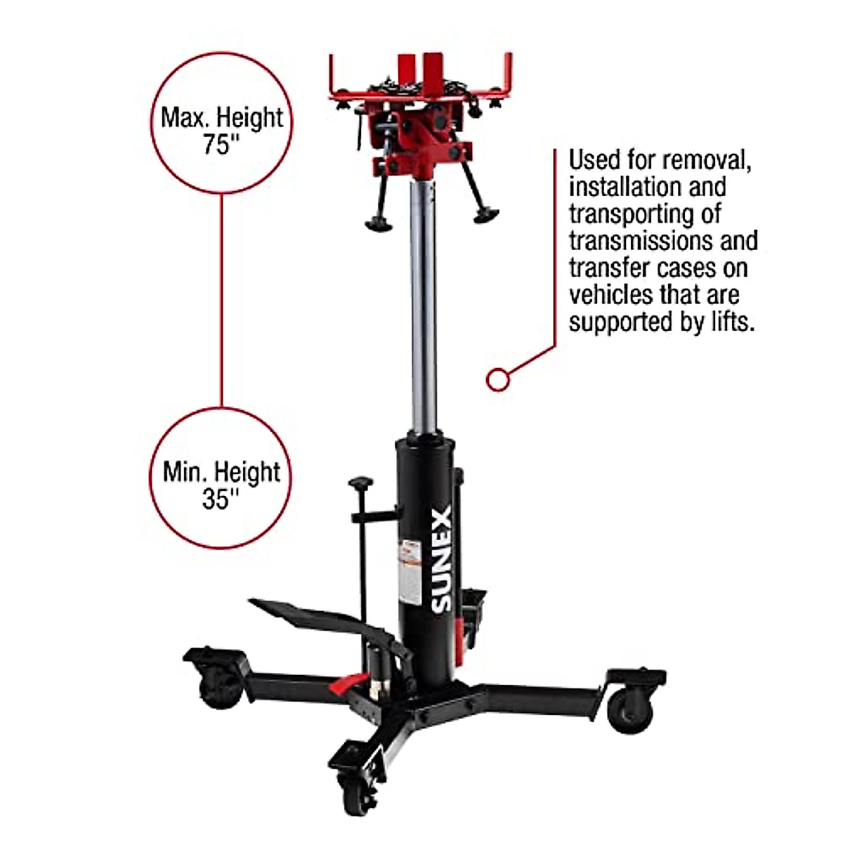 Sunex 7793B 1/2-Ton Telescopic Transmission Jack