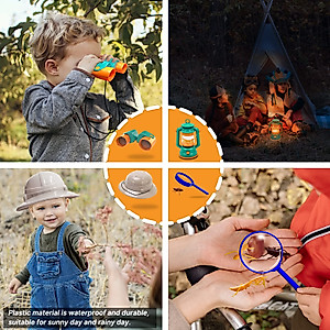MITCIEN Camping Toys for Kids, Pretend Campfire, Lantern, Safari Hat, Binoculars, Bottle, Toy Food, S'Mores, Toddler Camping Play Set Indoor Outdoor Toys for Kids 3-5 and Up, Boys Girls Gift