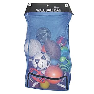 S&S Worldwide Cart and Wall Ball Bag. Large (36" L x 19-1/2" x 9") Mesh Bag with 2 Metal Grommets to Hang. Easy Access Through Open Top or Zippered Bottom. Perfect for Garage, PE Closet or Anywhere!
