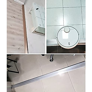 Floor Transition Strips for Wood to Tile Doors,10cm / 4inch Extra Wide Modern Threshold Edge Trim Strips,for Interior Exterior Doors,Bathroom (Color : Silver)