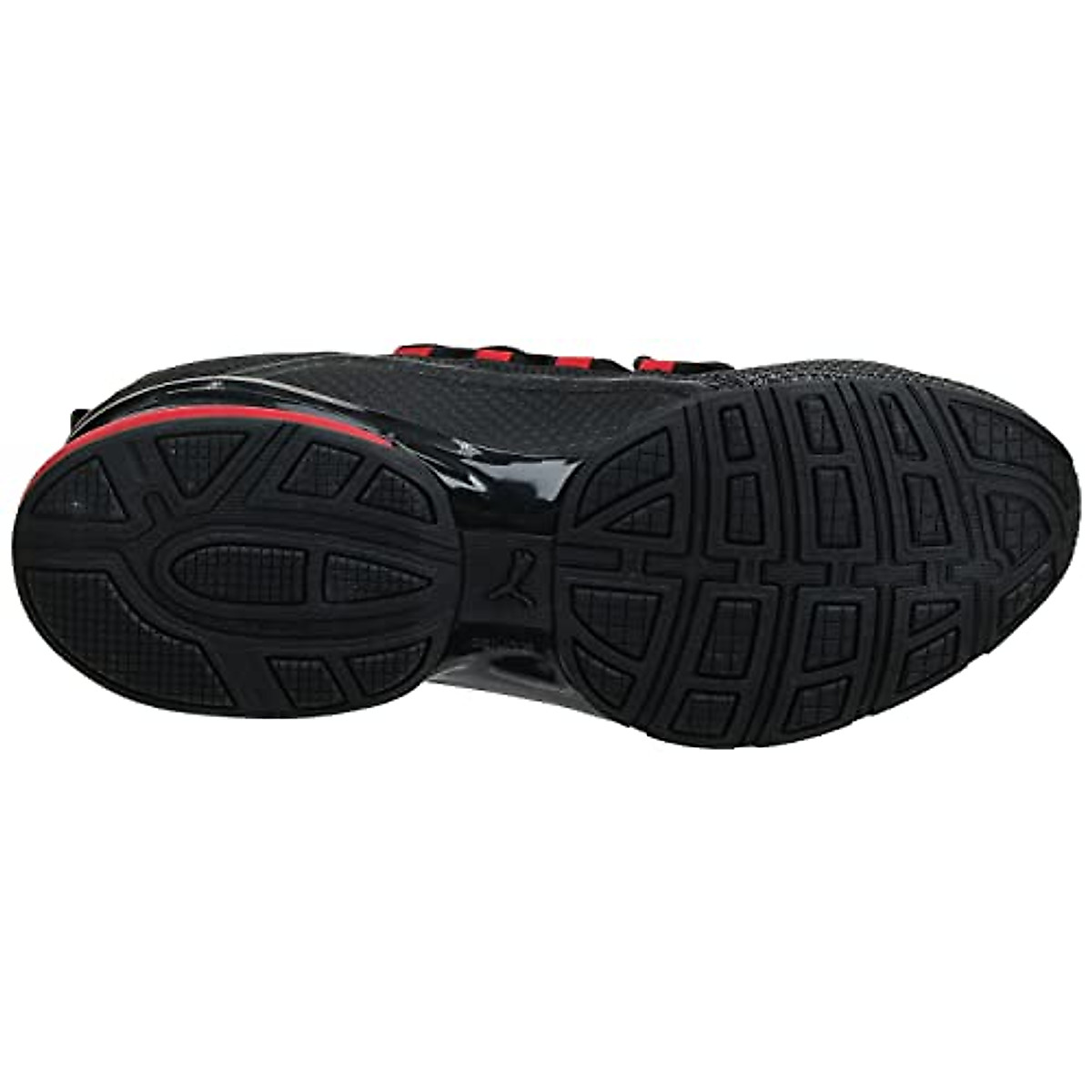PUMA mens Axelion Running Shoe, Black/High Risk Red, 10.5 US