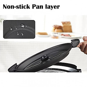 Automatic Stirring Popcorn Maker Popper, Electric Hot Oil Popcorn Machine with Measuring Cap & Built-in Reversible Serving Bowl, Great for Home Party Kids-1