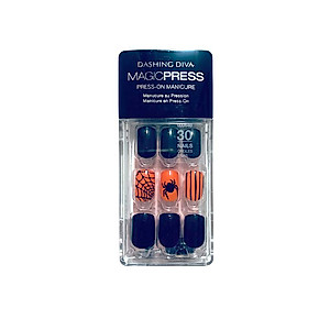 Dashing Diva MagicPress, Press-On Manicure, Color: Orange You Scared POP21