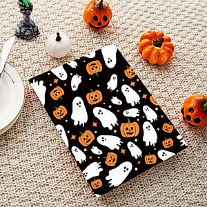 Halloween Kitchen Towels Halloween Pumpkin Ghost Halloween Dish Towels Set of 2, Spooky Holiday Hand Towel 18x26 Inch Drying Cloth Towel for Kitchen Home Decoration