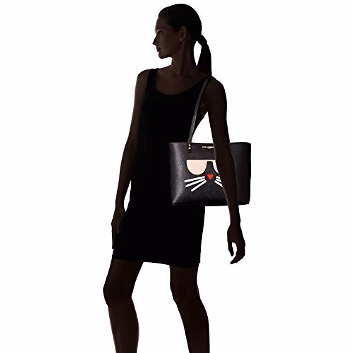 Karl Lagerfeld Paris womens Maybelle Tote Bag, Black/Gold, One Size US