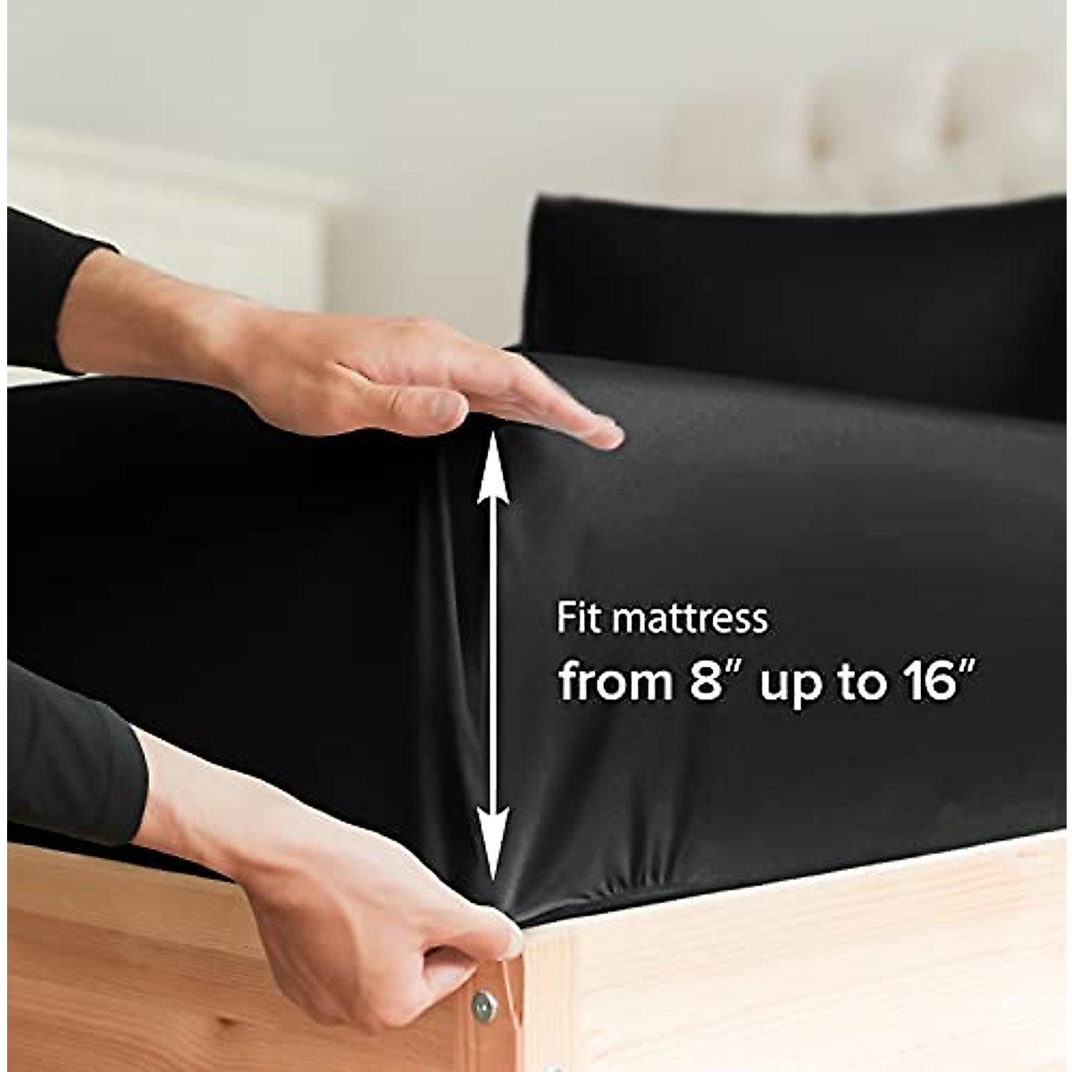 Queen Size Sheet Set - Breathable & Cooling Sheets - Hotel Luxury Bed Sheets - Extra Soft - Deep Pockets - Easy Fit - 4 Piece Set - Wrinkle Free - Comfy - Black Bed Sheets - Queens Sheets – 4 PC